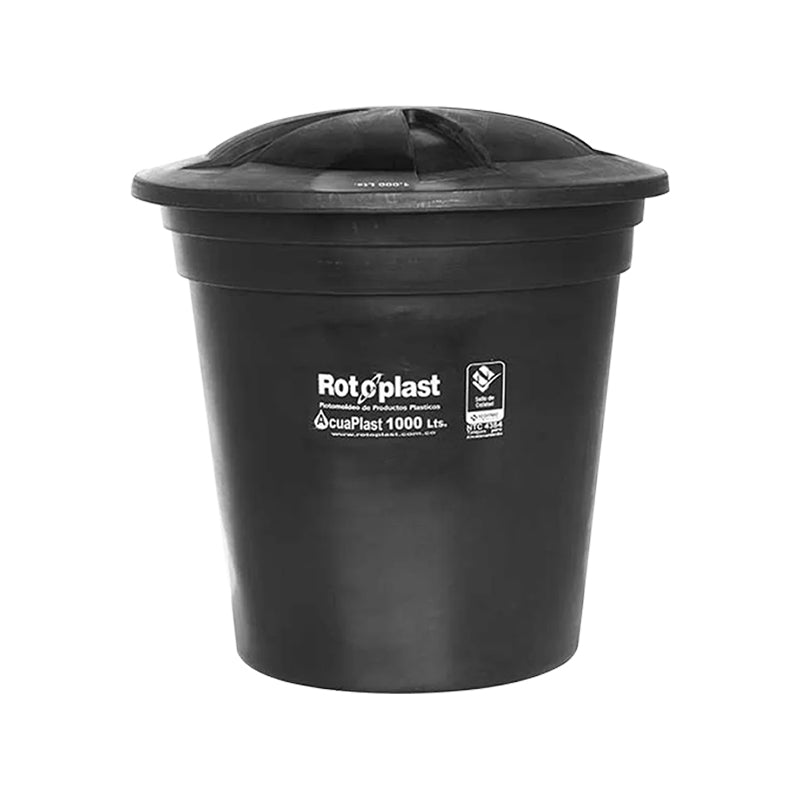 Tanque 1000 Lts,Pony Plast Negro, Riego y pesajes — Ferragro